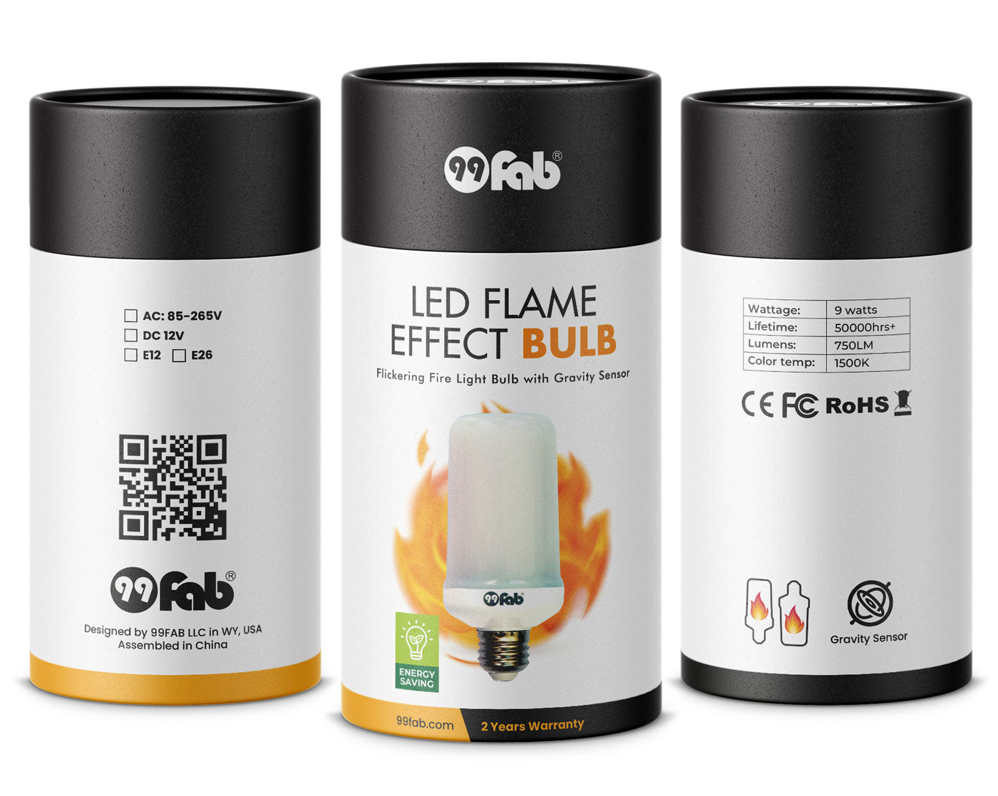 99FAB® LED Flame Effect Flickering Fire Light Bulb | 99FAB